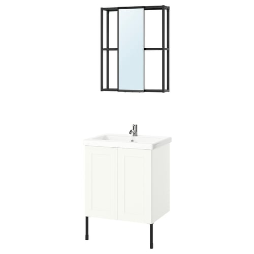 ENHET bathroom, anthracite/white frame, 24" - IKEA