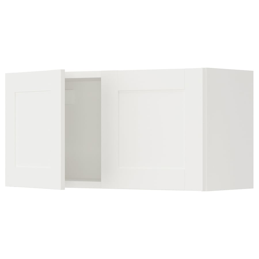 ENHET wall cabinet with doors, white/white frame, 30x123/4x15" - IKEA