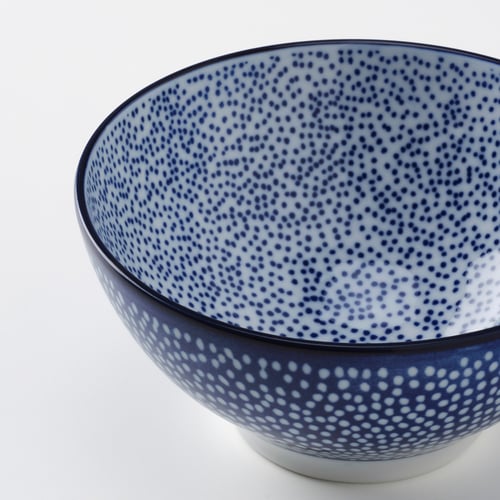 ENTUSIASM bowl, patterned/blue, 4 ½" - IKEA