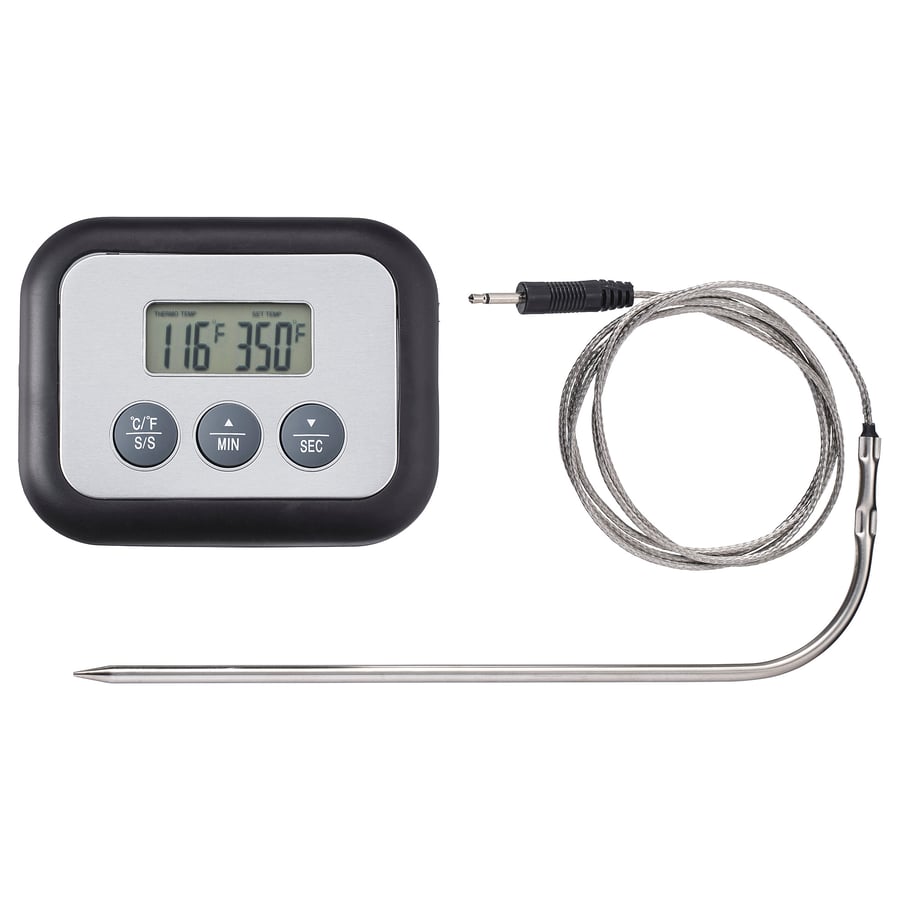 FANTAST meat thermometer/timer, digital black - IKEA