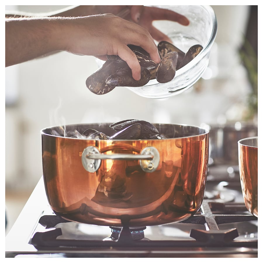 FINMAT pot with lid, copper/stainless steel, 5 qt - IKEA