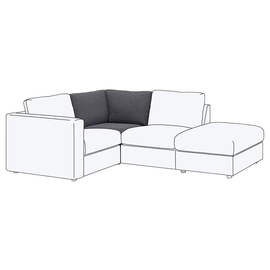 FINNALA corner section, Gunnared medium gray - IKEA