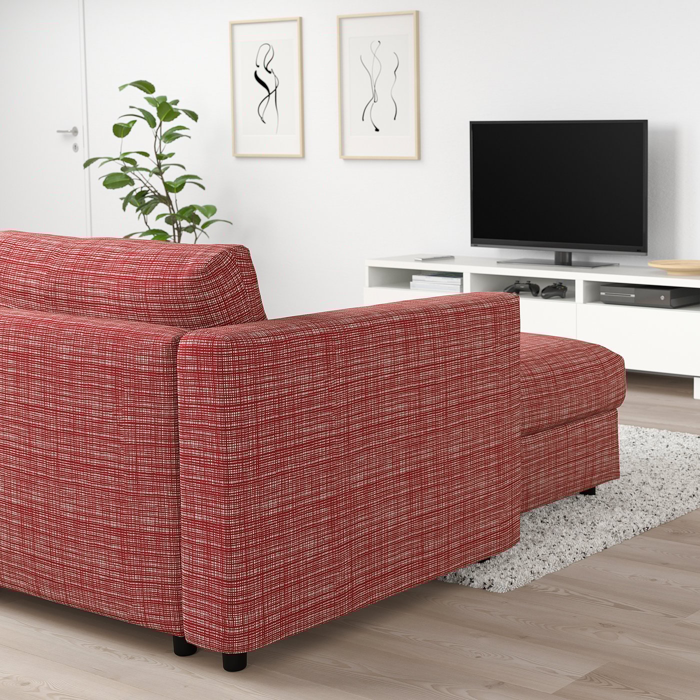 FINNALA Corner sleeper sofa 5 seat with chaise Dalstorp multicolor