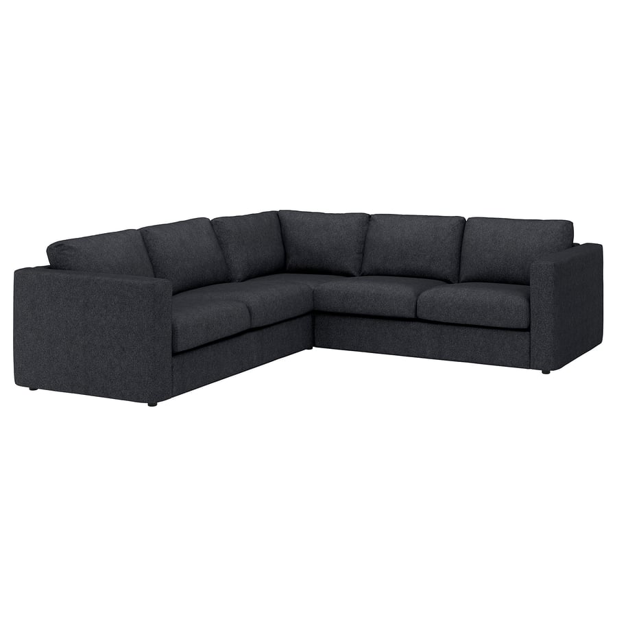 FINNALA cover for sectional, 4-seat, Tallmyra black/gray - IKEA