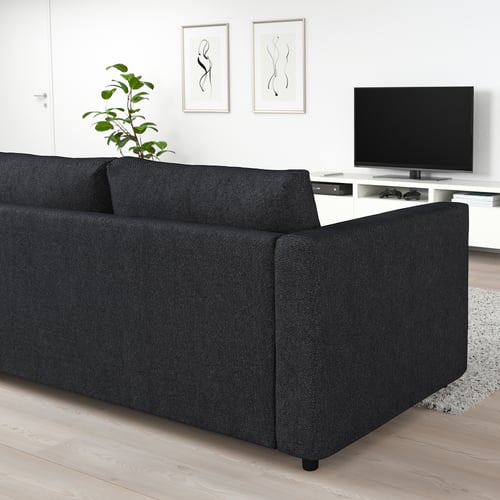 FINNALA sleeper sofa, Tallmyra black/gray - IKEA