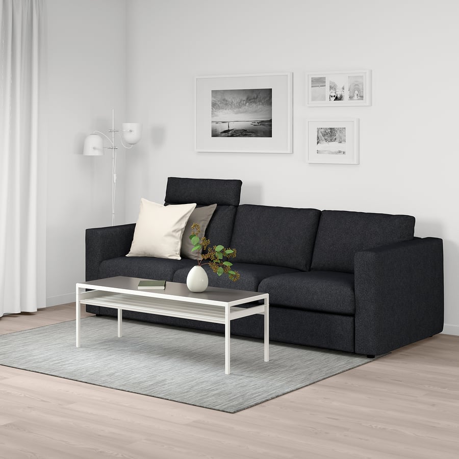 FINNALA sofa, with headrest/Tallmyra black/gray - IKEA