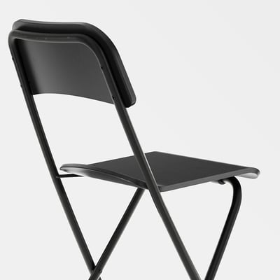 FRANKLIN Bar stool with backrest, foldable, black, black, Width: 19 5/8 ...