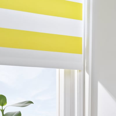 FRIDANS black-out roller blind, white yellow/stripe, 48x76 ¾" - IKEA