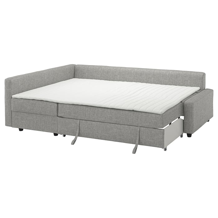 FRIHETEN / KLAGSHAMN sleeper sectional,3 seat w/storage, Faringe light ...
