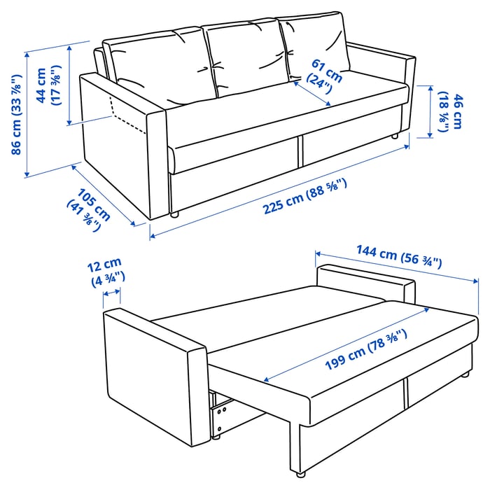 FRIHETEN sleeper sofa, Skiftebo dark gray - IKEA
