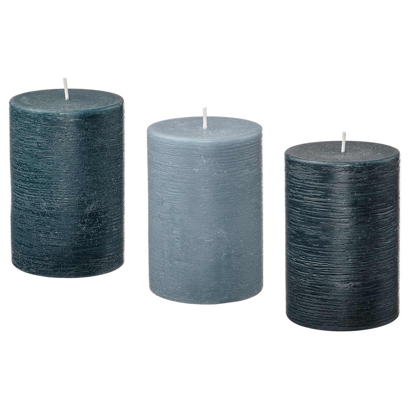 FRUKTSKOG scented pillar candle, vetiver & geranium/black-turquoise, 30 ...
