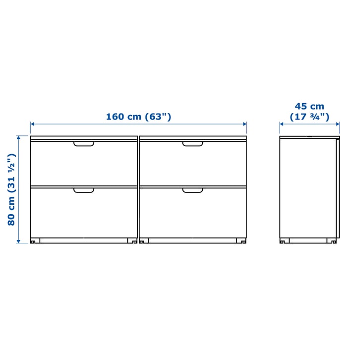 GALANT storage combination with filing, white, 63x311/2" - IKEA