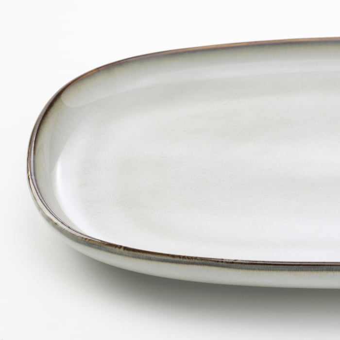 GLADELIG plate, gray, 12x7 ½" - IKEA