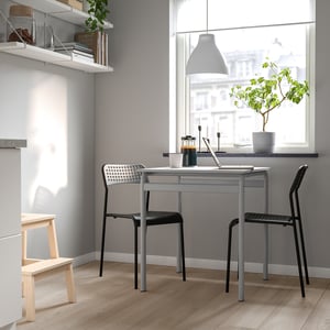 GRÅSALA / ADDE Table and 2 chairs, gray gray/black, 263/8" - IKEA