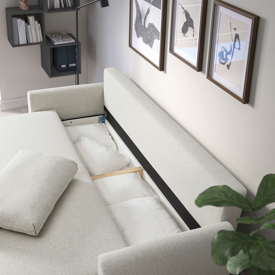 GRUNNARP sleeper sofa, Gunnared beige - IKEA