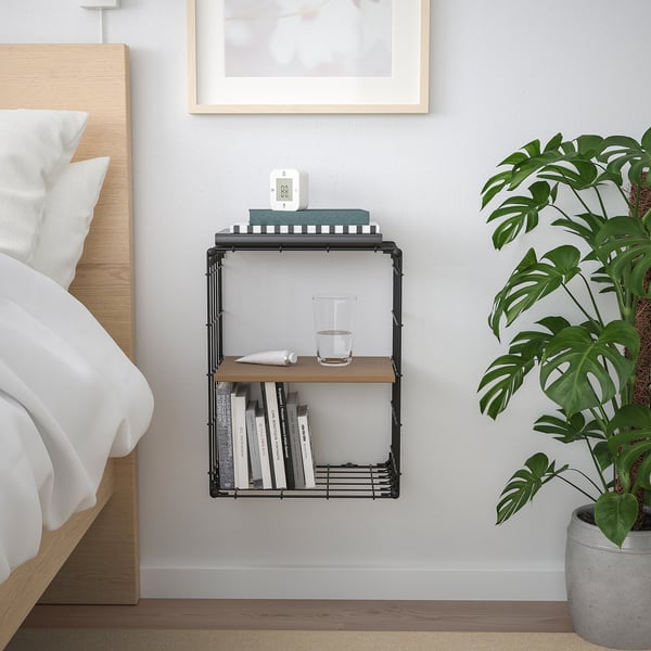 GULLHULT Wall shelf, black/pine antique, 113/4x153/4" - IKEA
