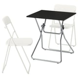 GUNDE / GUNDE table and 2 stools, folding black/folding black, 263 ...