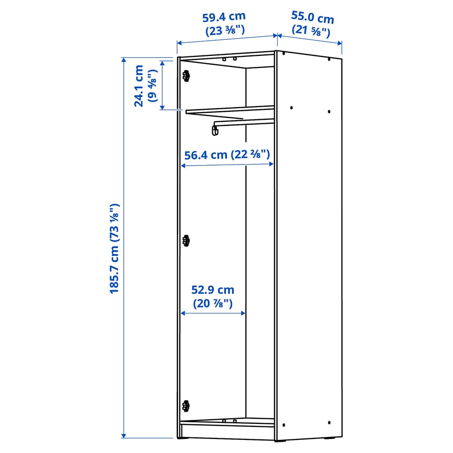 GURSKEN wardrobe with 2 doors, light beige, 233/8x215/8x731/8" - IKEA