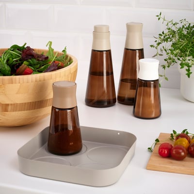 HALVTOM spice jars/bottles tray, gray-beige, 6 ¾x6 ¾" - IKEA