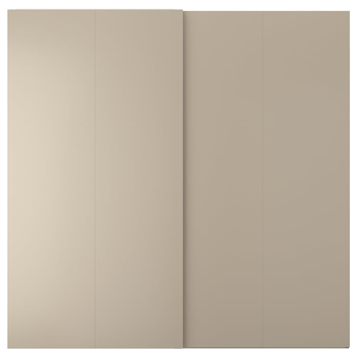 HASVIK pair of sliding doors, gray-beige, 783/4x791/8" - IKEA