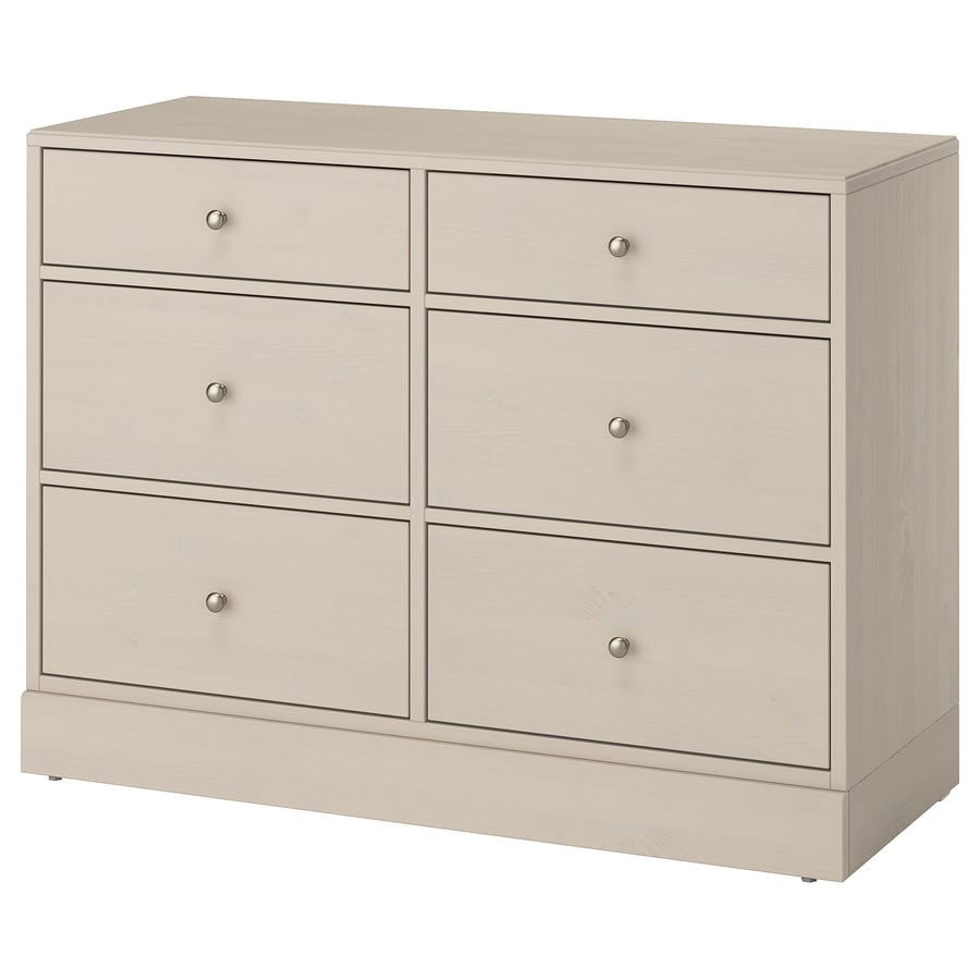 HAVSTA 6-drawer dresser, gray-beige, 475/8x181/2x35" - IKEA