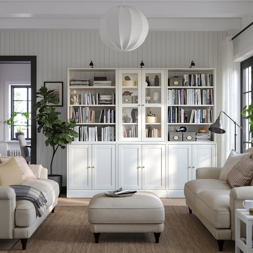 HAVSTA storage combination w/glass doors, white, 955/8x181/2x831/2" - IKEA