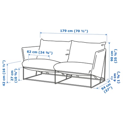 HAVSTEN loveseat, outdoor, beige, 701/2x361/4x297/8" - IKEA