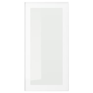 HEJSTA Glass door, white/clear glass, 15x30" - IKEA