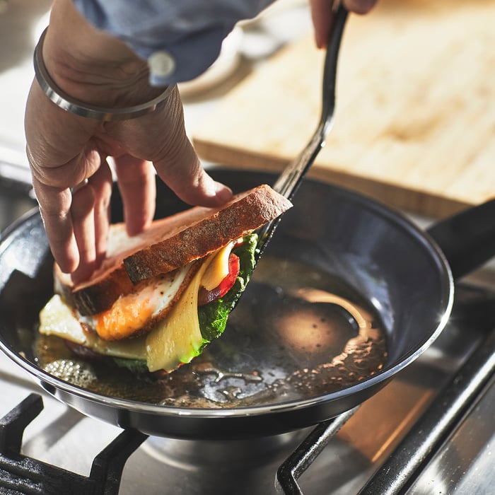 HEMLAGAD frying pan, non-stick coating black, 9 ½" - IKEA
