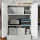 HEMMAFIXARE storage case, fabric stripe/white/gray, 13 ½x20x7 ½" - IKEA