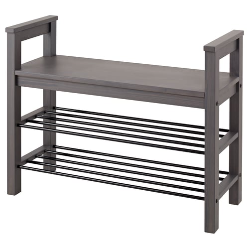Hemnes Bench With Shoe Storage Dark Gray Stained 331 2x125 8x255 8