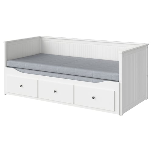 HEMNES daybed with 3 drawers/2 mattresses, white/Ågotnes firm, Twin - IKEA