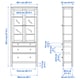 HEMNES Glass-door cabinet with 3 drawers, black-brown, light brown, 35 ...