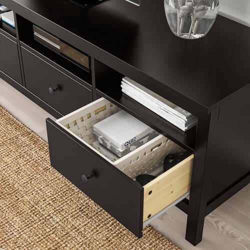 HEMNES TV unit, black-brown, 58 1/4x18 1/2x22 1/2" - IKEA