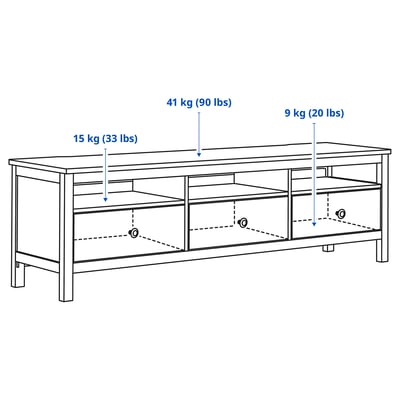 HEMNES TV unit, white stain, 72x181/2x221/2" - IKEA
