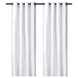 HENNY RAND Curtains, 1 pair, white/gray yellow, 57x84" - IKEA