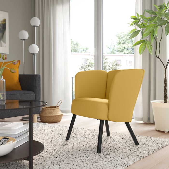 HERRÅKRA armchair, Diseröd dark yellow - IKEA