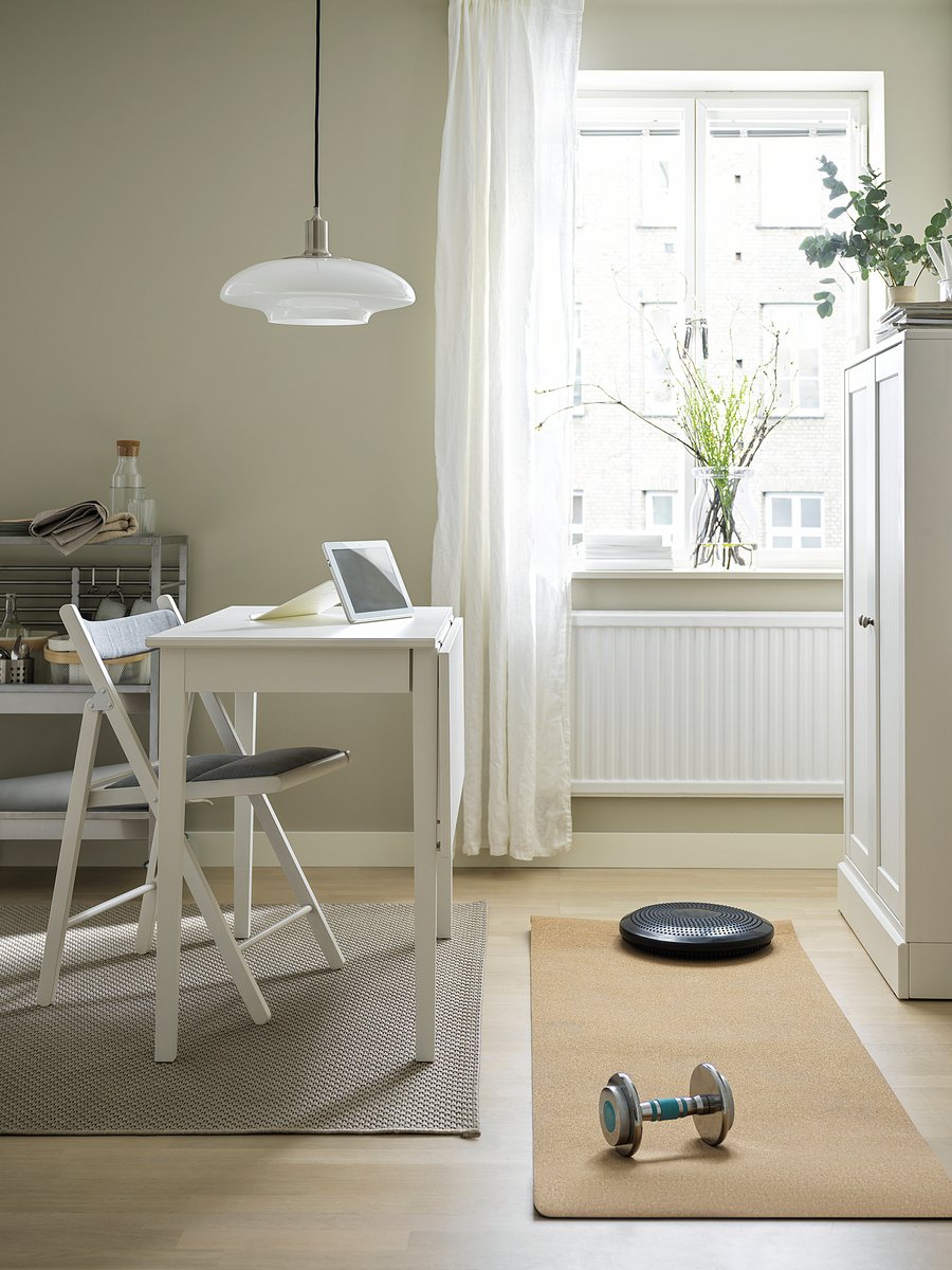 IDANÄS drop-leaf table, white, 201/8/337/8x373/4" - IKEA