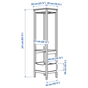 IDANÄS Open wardrobe, white, 231/4x831/8" - IKEA