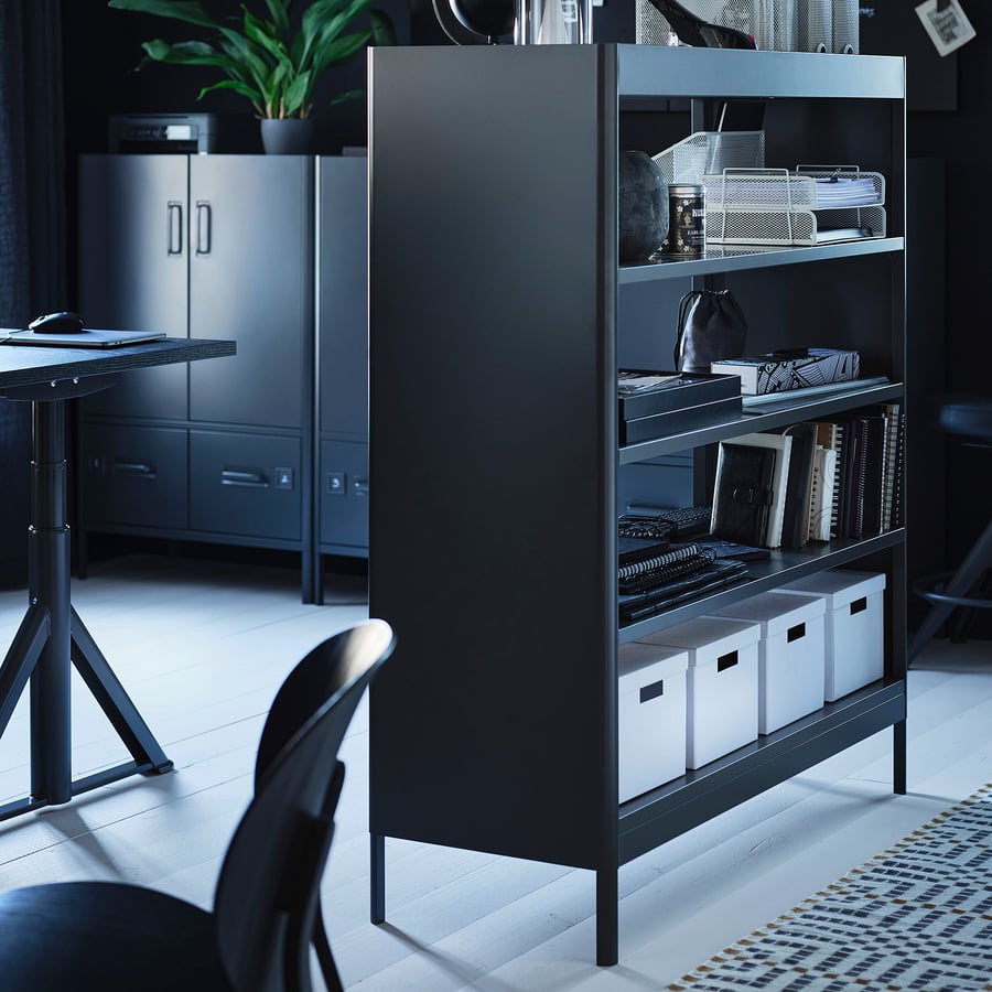 IDÅSEN shelf unit, dark gray, 471/4x173/4x551/8" - IKEA