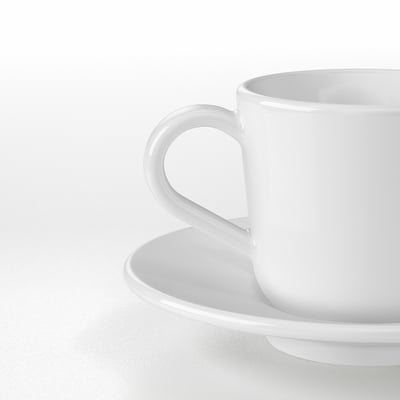IKEA 365+ espresso cup and saucer, white, 2 oz - IKEA