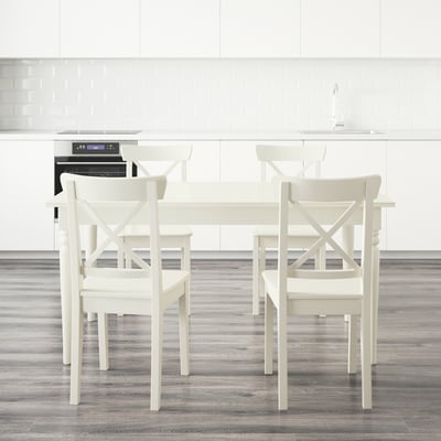 INGATORP / INGOLF table and 4 chairs, white, 61/845/8" - IKEA