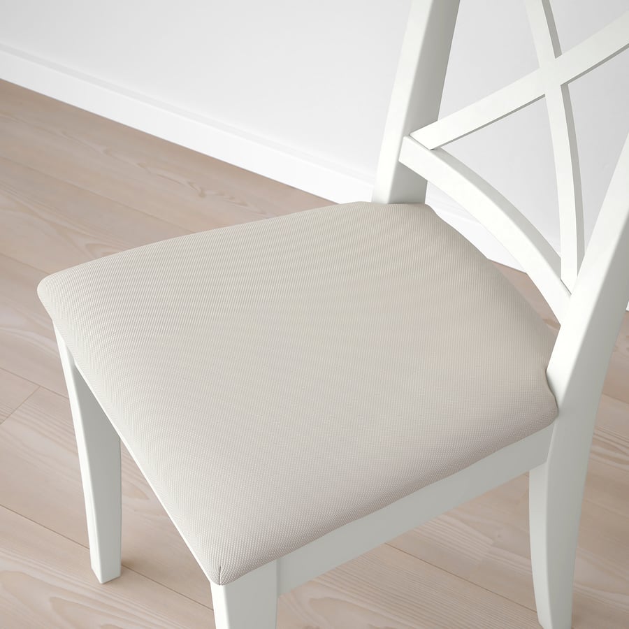INGATORP / INGOLF table and 6 chairs, white white/Hallarp beige, 61/845 ...