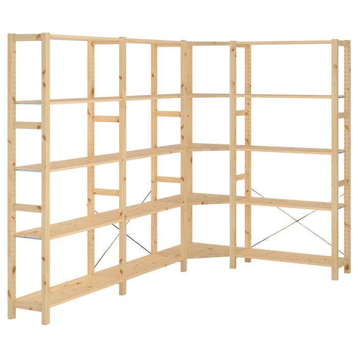 IVAR 4 sections/corner, pine, 901/8/563/4x113/4x701/2" - IKEA