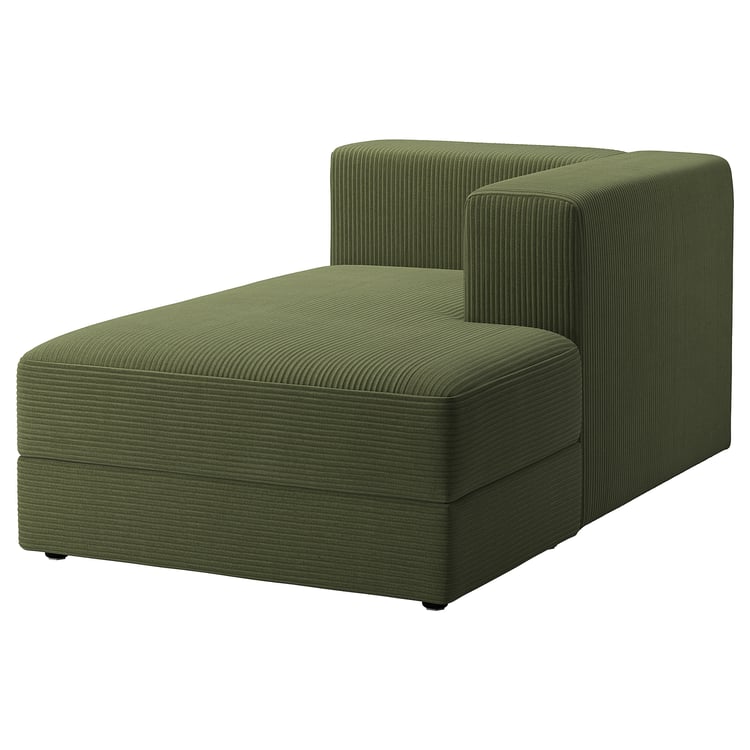 JÄTTEBO chaise module, right, with armrest/Samsala dark yellow-green - IKEA