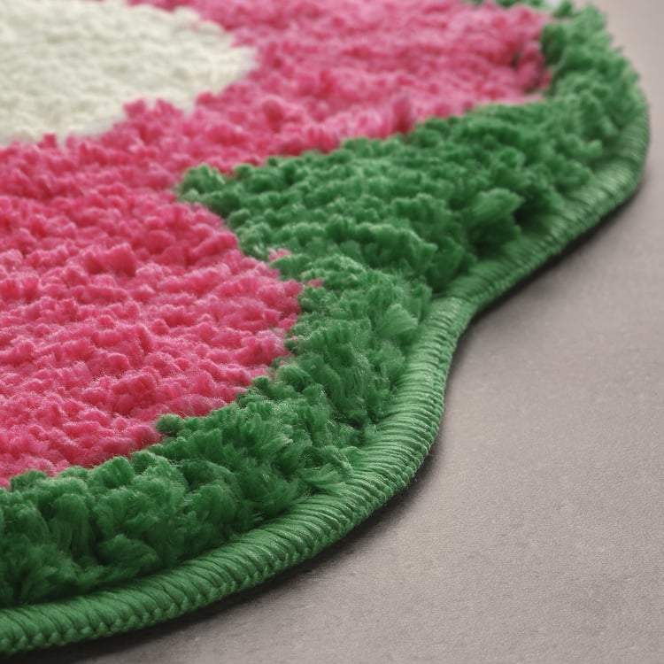 KÄRRKNIPPROT bath mat, floral pattern/multicolor bright pink, 26" - IKEA