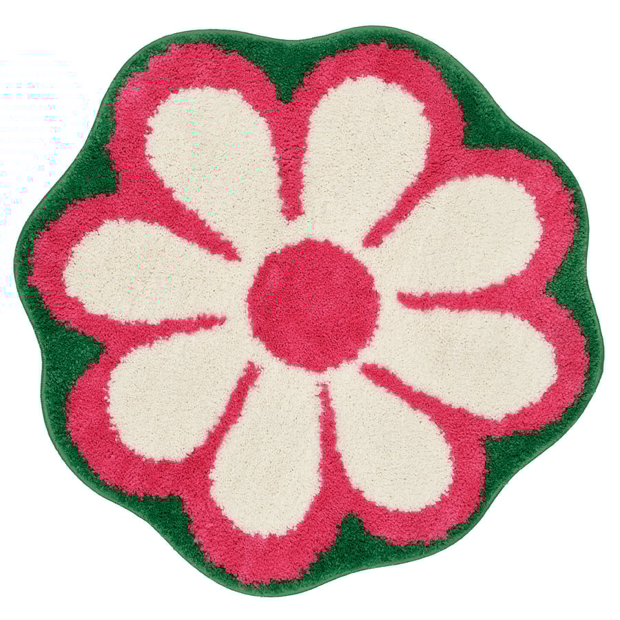 KÄRRKNIPPROT bath mat, floral pattern/multicolor bright pink, 26" - IKEA