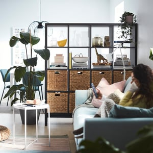 KALLAX Base on legs, black, 571/2x153/8x71/8" - IKEA