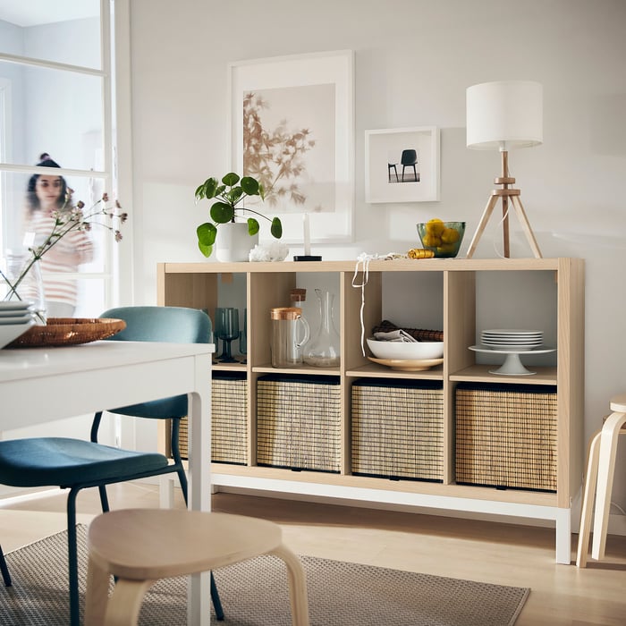 KALLAX base on legs, white, 571/2x153/8x71/8" - IKEA