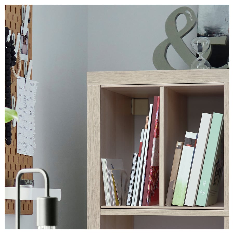 KALLAX insert with 1 shelf, white stained/oak effect, 13x13" - IKEA